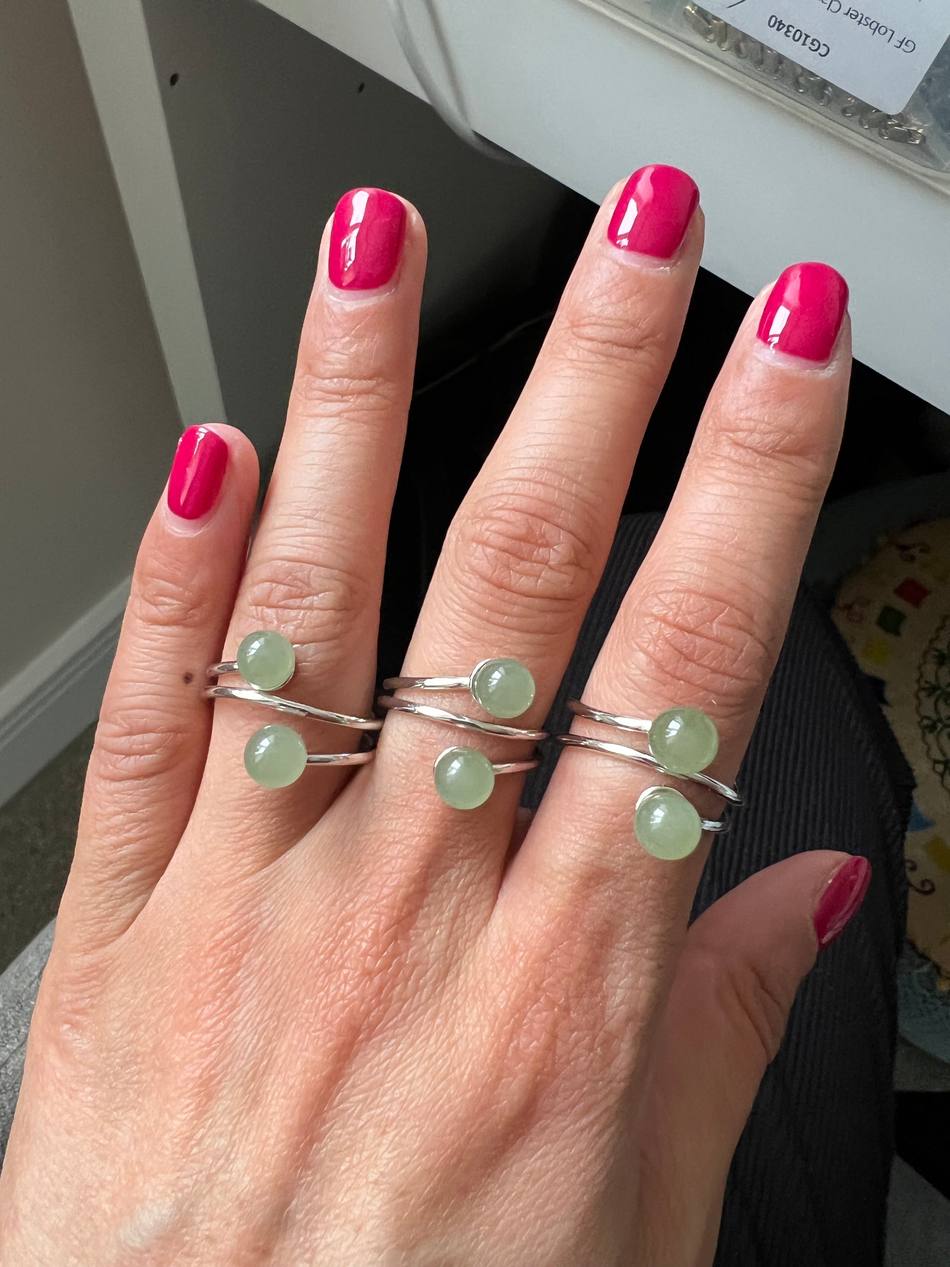 ‘Matcha’ Adjustable sterling silver ring – Lemons & Jelly